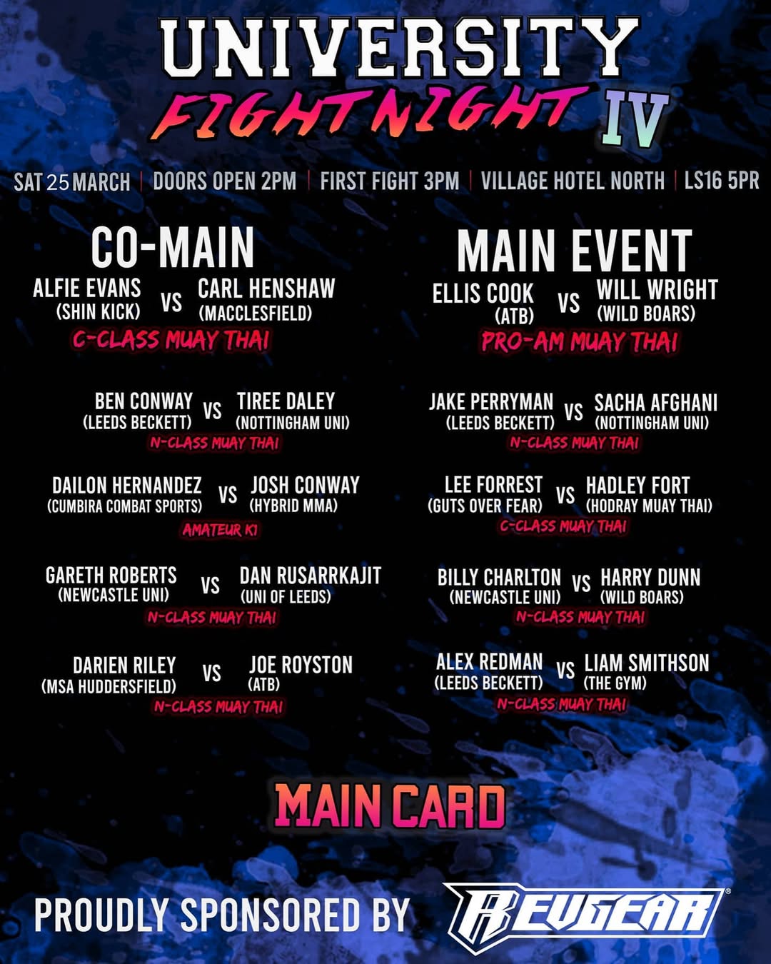 University Fight Night 4 Results | Muay Thai Records