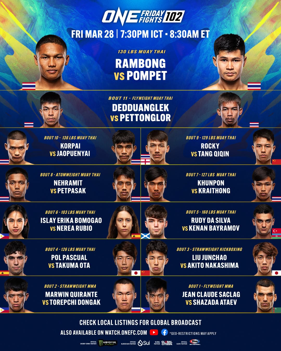 ONE Friday Fights 102 Results | Muay Thai Records